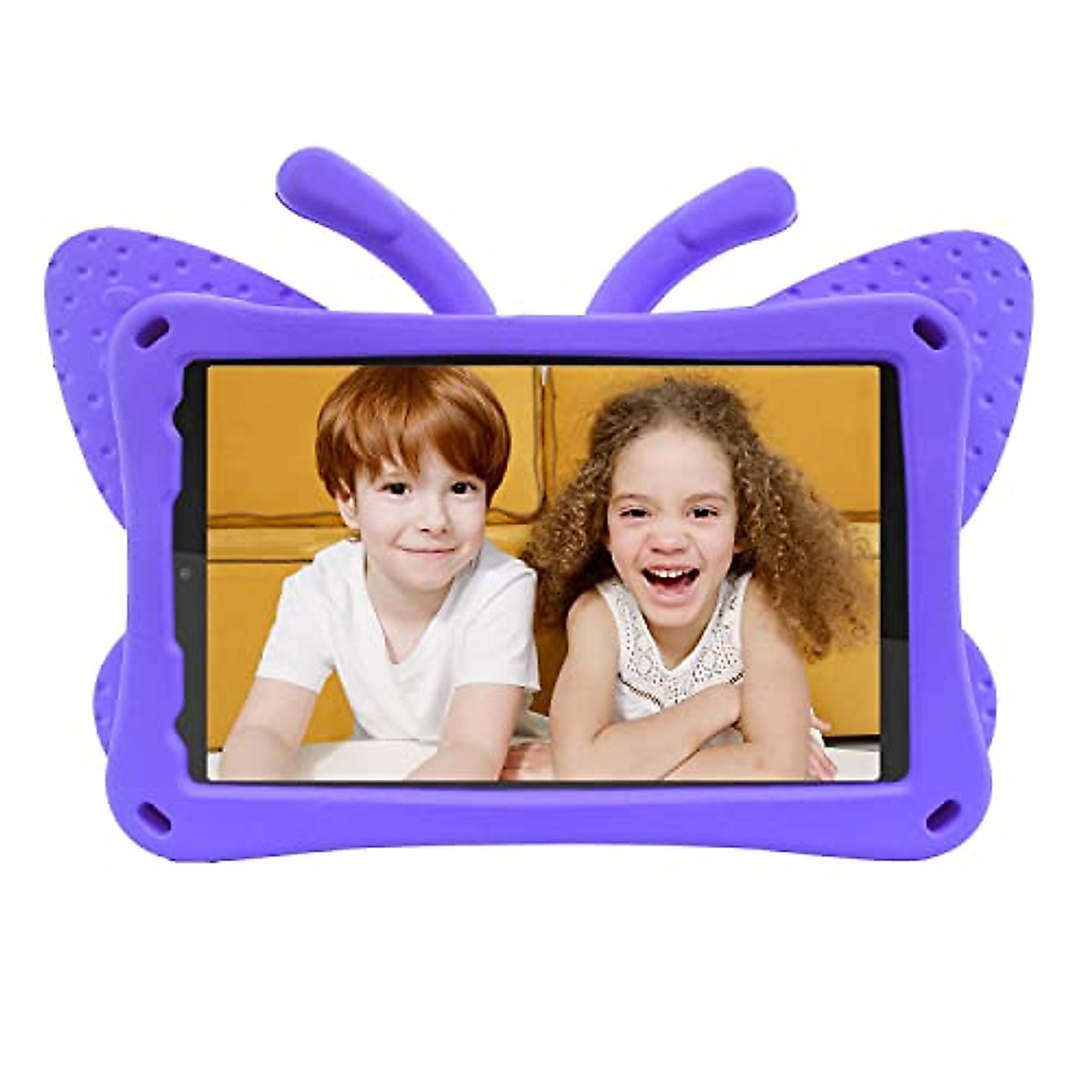 Tading Kids Case for TCL Tab 8 LE Tablet 2023 Released, Cute Butterfly Kid Proof EVA Foam Protective Stand Cover for TCL Tab 8 LE (Model: 9137W)/ TCL Tab 8 WiFi (Model: 9132X) - Purple