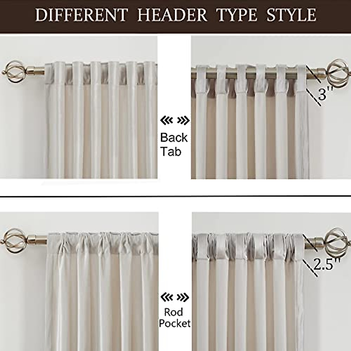 100% Blackout Ivory Off White Velvet Curtains 96 inch Long for Living Room,Set of 2 Panels Liner Rod Pocket Back Tab Thermal Window Drapes Room Darkening Heavy Decorative Curtains for Bedroom