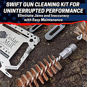 Pistol Cleaning Kit for Handguns, Rifles, & Shotguns - Comprehensive Maintenance for .22 .357 .38 9mm .45 - Compact Deluxe Clamshell Case with Bore Brushes & Jag Tools - Ultimate Firearms Protection