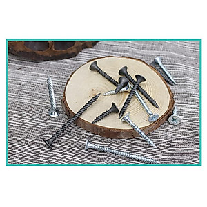 IEUYO Drywall Sheetrock Screw Wood Screw Assortment Kit Bugle Flat Head Phillips Drive Zinc Coated Finish for Drywall Wood (#6) M3.5x16/20/25/30/40/50, 200 PCS/6Sizes