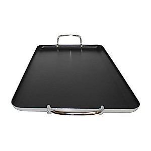 Imusa USA Nonstick Stovetop Double Burner Griddle with Metal Handles, 17-Inch, Black