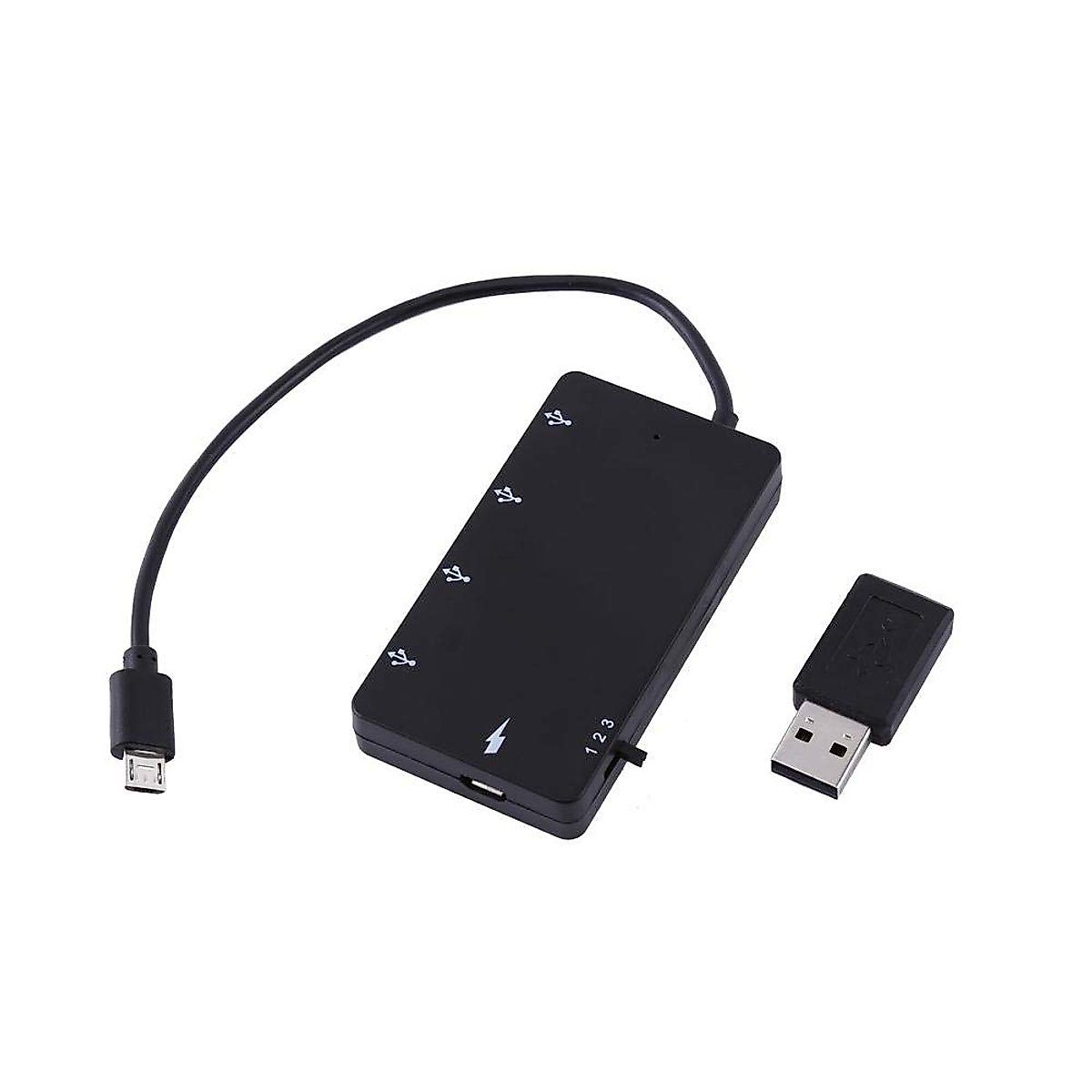 Redxiao Extension Adapter Charging Cable, 4X USB 2.0 Hub Working with OTG and Charging Function Compatibility for Android and Wins System for Tablet Smartphone