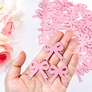 200pcs Bow Confetti, 1.6x1.4in Pink Bow Bachelor Party Confetti Glitter Table Confetti for Tying the Knot Bachelorette Birthday Engagement Wedding Party Decoration Bridal Shower Supplies