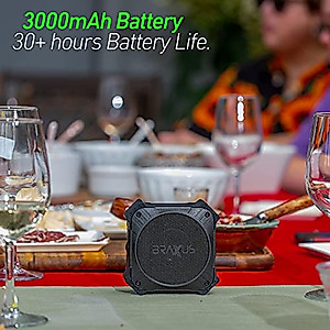 Braxus Solar Bluetooth Speaker, Golf Cart Bluetooth Portable Speaker, TWS, 5w, 30+ Hours Playtime/Outdoor Portable Speaker Solar Charger IPX6 Waterproof Bluetooth Speaker