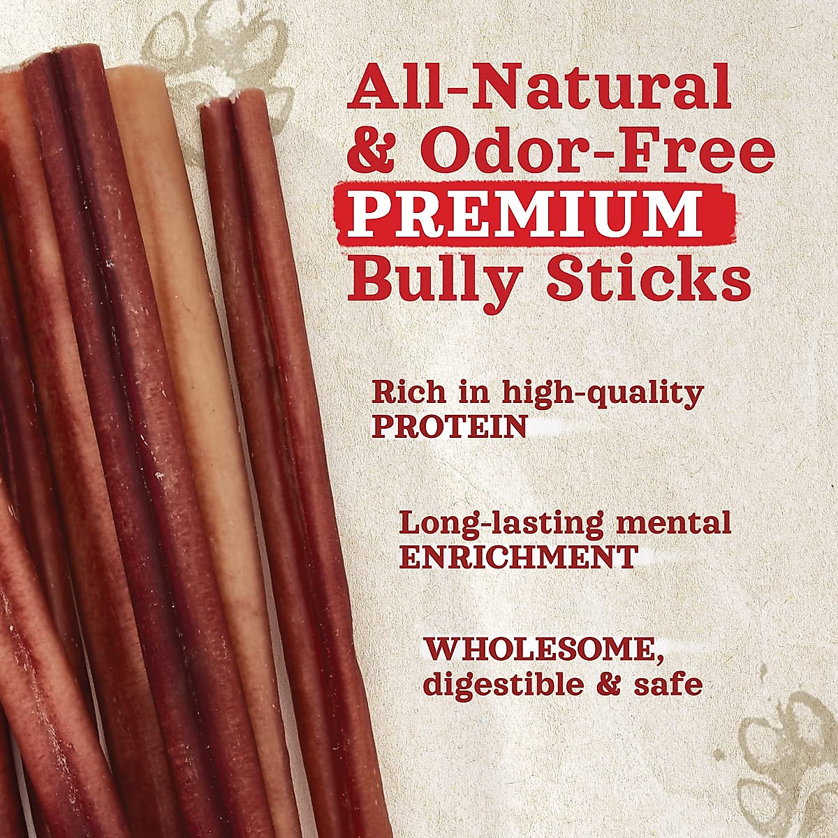 Natural Farm Odor-Free Bully Sticks (6 Inch, 6 Ounces), Packaged by Weight, 100% Beef Chews, Grass-Fed, Fully Digestible Treats to Keep Your Puppies, Small and Medium Dogs Busy