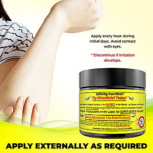 HivesRelief Cream - Fastest Acting Powerful Hives Relief Cream with 100% Natural Formula - Gentle Skin Irritation Cream for Hives Itchiness, Redness & Rashes - for Adults & Kids