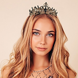ANBALA Black Crowns for Women Tiaras for Wedding Tiaras and Crowns Crystal Princess Crown for Birthday Halloween