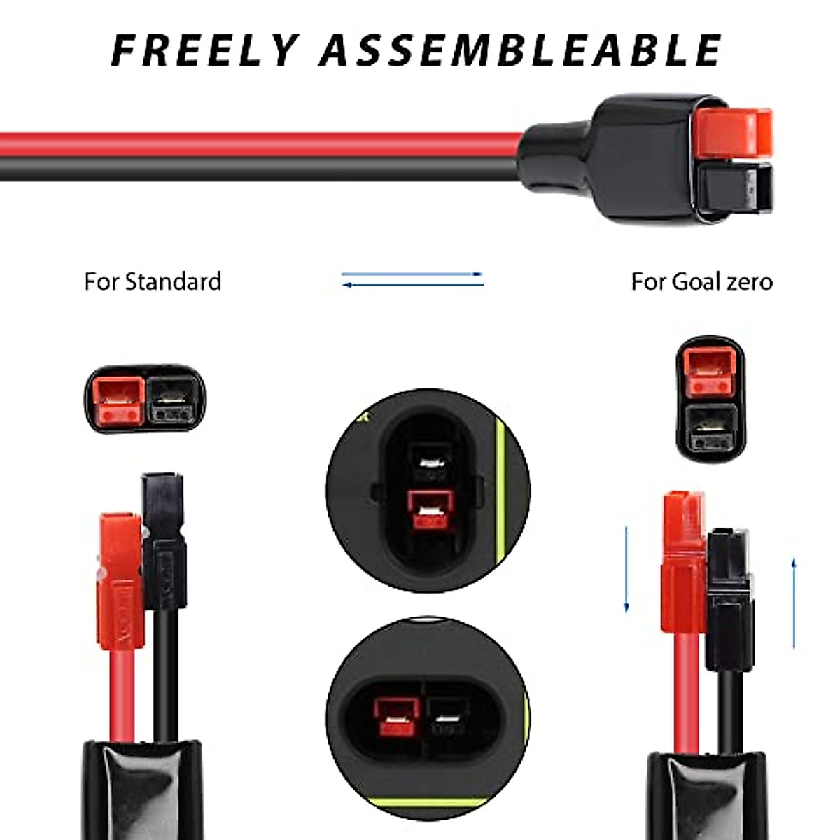 YACSEJAO Solar Charging Splitter Cable Solar Panel Extension Cable 14AWG High Power Pole Port Connector for Portable RV Solar Generator Power Station