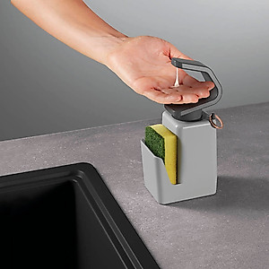 Metaltex Soap Dispenser for Sink, Grey, 11 x 8 x 22 cm