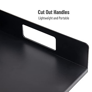 Mind Reader Utensil Napkin & Plate Holder, Silverware Organizer, Serving Tray, Plastic, 11.25"L x 15.25"W x 4.5"H, Black