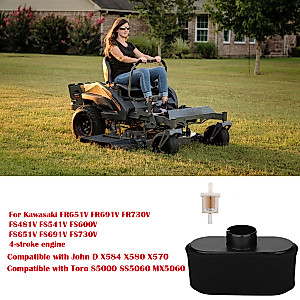 11013-7047 Air Filter with Fuel Filter For Kawasaki FR651V FR691V FR730V FS481V FS541V FS600V FS651V FS691V FS730V LG265 603059 4-Cycle Engine Lawn Mower