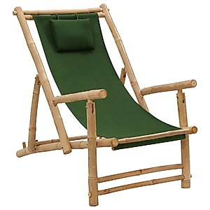Penau Deck Chair Bamboo and Canvas Green Chairs Built for Outdoor Living Your New Favorite Spot Outside