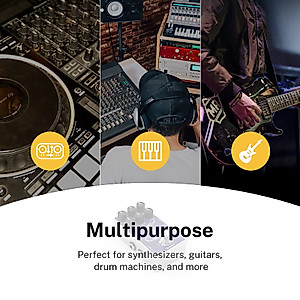 Donner White Tape Stereo Delay Pedal, Analog Delay with Echo Effect, True Bypass, 2 Independent Channels for Electric Guitar, Bass, Synth, Drum Machine