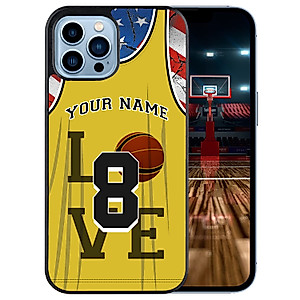 Custom Basketball Jersey Design Your Own Personalized Name and Number Rubber Cover Phone case for Samsung Galaxy A15/A25/A14/A54/A53 5G/A03S/A02S/A10E/A12/A13/A32/A33/A42/A51/A52/A71