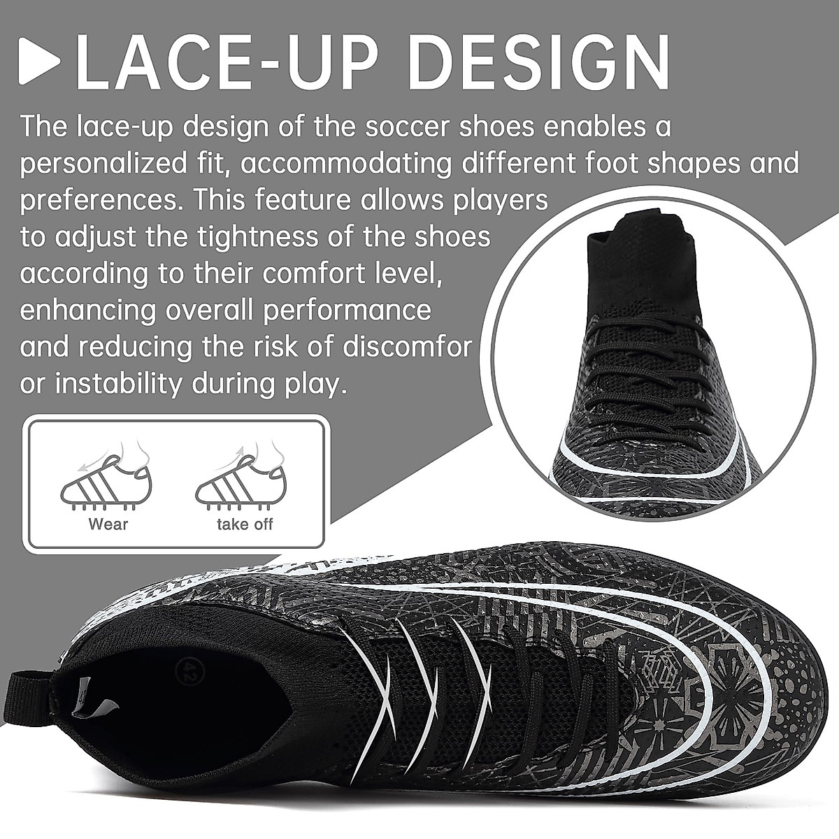 Soccer Cleats Mens Football Cleats for Big Boy Women Indoor Soccer Shoes Tacos de Futbol para Hombre Zapatos de Futbol para Hombre Football Shoes for Youth Futsal Shoes Sneakers Soccer Shoe TF