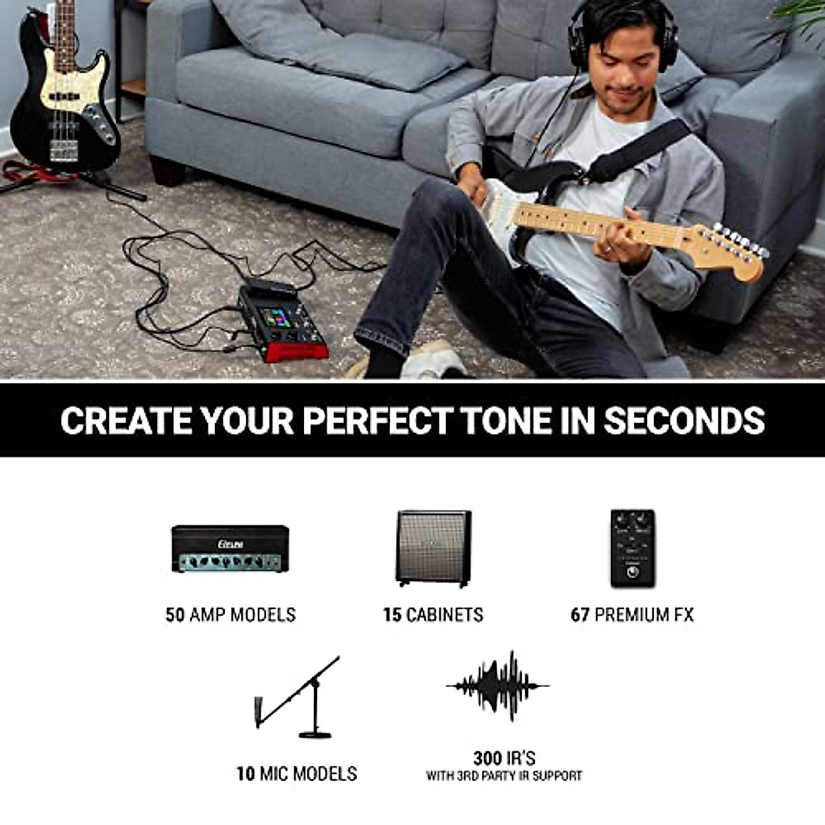 HEADRUSH MX5 - Black - Electric Guitar Multi Effects Pedal with Touch Screen, Expression Pedal, Looper, and Audio Interface