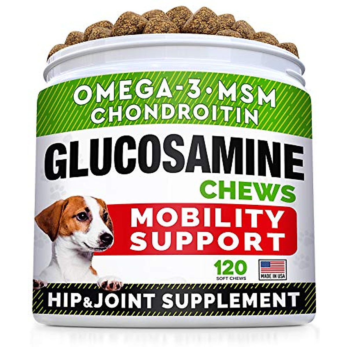 Glucosamine Treats + Allergy Relief Dog Bundle - Joint Supplement w/Omega-3 Fish Oil + Itchy Skin Relief - Chondroitin, MSM + Pumpkin + Enzymes + Turmeric - Skin & Coat - 120+240 Chews - Made in USA