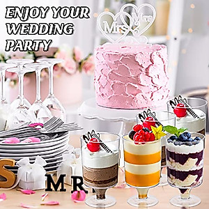 200 Pack 3.5 oz Mini Dessert Cups with Spoons Clear Plastic Parfait Appetizer Cups Small Appetizer Shooter Cups Disposable Mini Plastic Mousse Cups Pudding Fruit Ice Cream Cups for Wedding Party