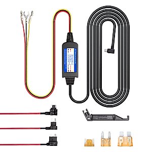 Dash Cam Hardwire Kit Cable - 13ft COOAU Dashcam Hard Wire Micro USB Ports for Car with Acc Detection 24H Parking Monitoring | 3 Fuses Types for Dash Camera D30S M53 D20 D20S(CH410)