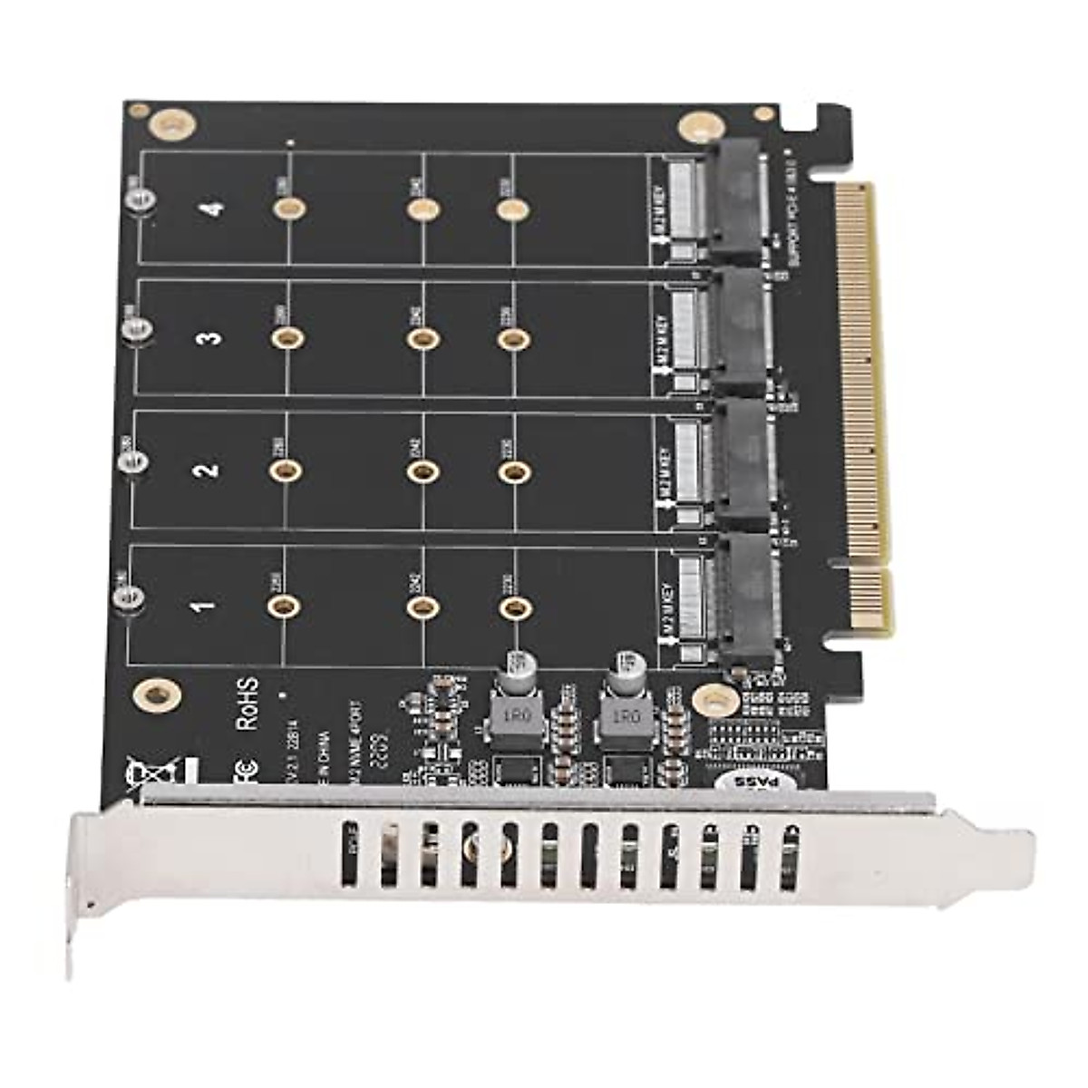 LBEC PCIE X16 Expansion Card, M.2 NVME SSD to PCIE X16 PCB Material DC Power Chip Adapter for Computers