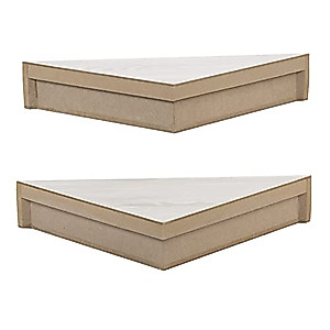 Kiera Grace Set of Two Rustic & Farmhouse Modern Decorative Engineered Wood Chunky Floating Triangle Corner Wall Shelves for Home & Office, 11.8” x 2.8", Weathered Grey (FN01523-5)