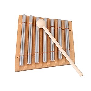 Yibuy 7 Tone Wooden Chime Eastern Energies Meditation with Wooden Mallet and 7 Tube