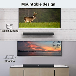 Sound Bar for TV, SAKOBS 29 Inch Sound Bar, 40W 80 dB Stereo Surround Sound System, Wired & Wireless Audio TV Speakers, 3 Equalizer Modes, Bluetooth/Optical/Aux and Remote Control
