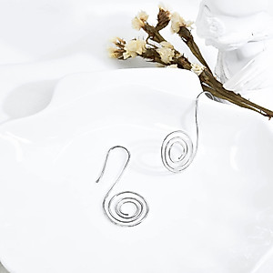 Chic Spiral Swan Maze Hook Curl .925 Sterling Silver Dangle Earrings