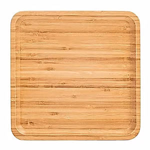 8 Inch Bamboo Serving Tray - Breakfast, Dinner Food Trays, Coffee & Tea Serving Tray, Fruit and Pastry Platter, Tabletop Decor