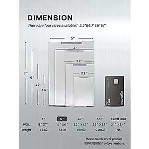 MIRRORNOVA Portable Folding Mirror, Ultra-Slim Durable Makeup Tabletop Mirror for Travel with Aluminum Shell, Large Size 6"