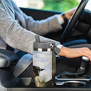 YTLKGFP 30 Oz Large Capacity Car Cup Cute Goat Tumbler with Handle Straw Lid Insulated Stainless Steel Water Bottle Travel Mug Leak-proof Car Cup Keeps Cold Or Hot