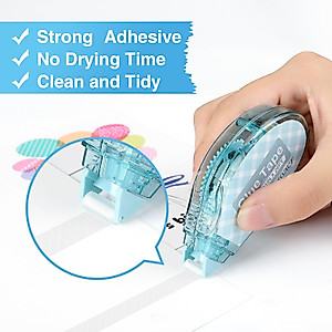 NEOACT 4 Pack Scrapbook Tape,Double Sided Tape Roller Scrapbook Supplies,0.31In x 26 Ft Glue Tape Runner for Scrapbooking Envelopes Crafts Gift Wrapping Journaling School Office Supplies