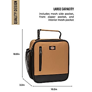 Dickies Basic Insulated Lunch Bag for Work, Thermal Reusable Office Lunch Box for Men, Women (Brown Duck)