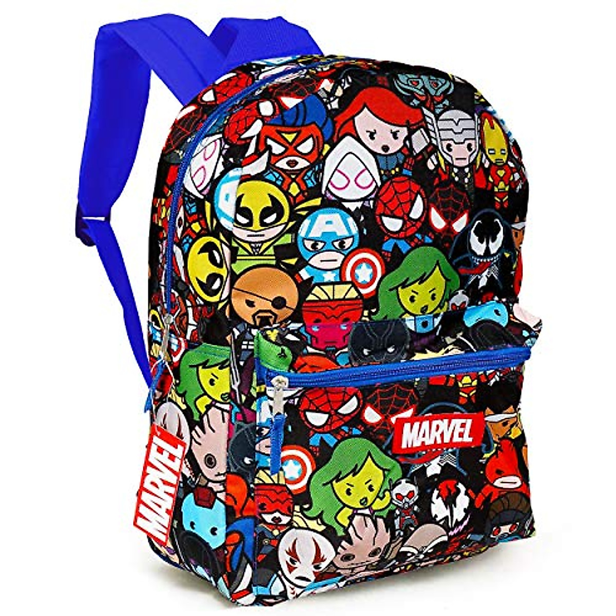 Marvel Avengers Backpack - 2 Pc Bundle With 16" Marvel School Backpack and Stickers for Boys Girls Kids Teens Adults (Marvel School Supplies)
