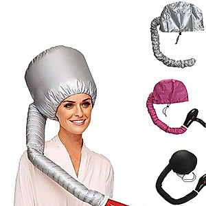 Safety Hair Dryer Cap Portable Soft Drying Salon Baking Oil Hat for Hand Held Hair Dryer Attachment Home (Pink)