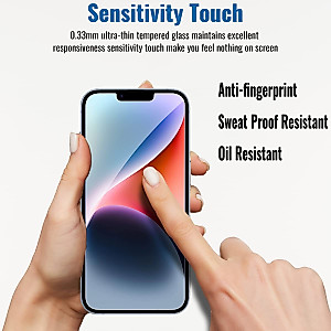NEEPART 4 Pack Tempered Glass Screen Protector for iPhone 14 Plus/iPhone 13 Pro Max [6.7 Inch], Sensor Protection, 9H Tempered Glass Film, Anti-Scratch, Case Friendly, Easy Installation, Bubble Free,