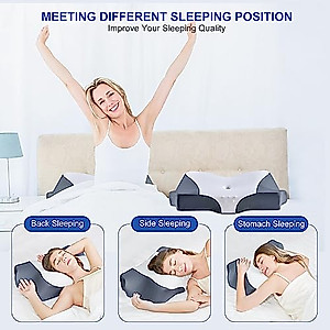 FAIORD Memory Foam Cervical Neck Pillows, Cervical Pillow for Neck and Shoulder Pain Relief, Orthopedic Ergonomic Contour Back Support Pillow for Side, Back & Stomach Sleepers with Cooling Pillowcase