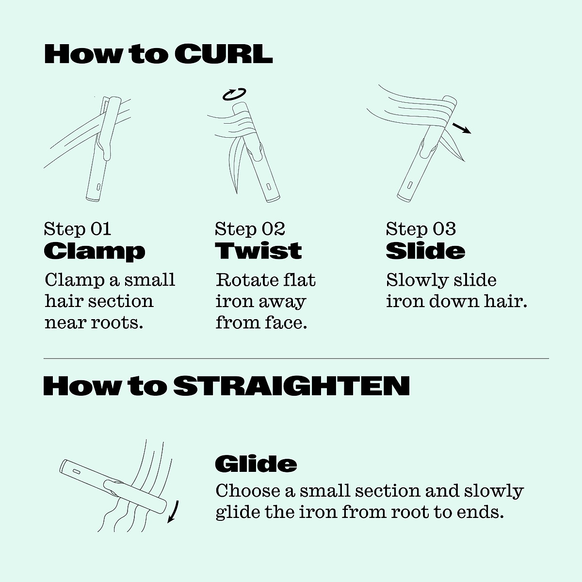 Trademark Beauty Airflow Styling Flat Iron, 2 in 1 Hair Straightener & Curler, Ceramic Plates, Tourmaline Coating, 360 Degree Air Vents, Sunny Styler - Black