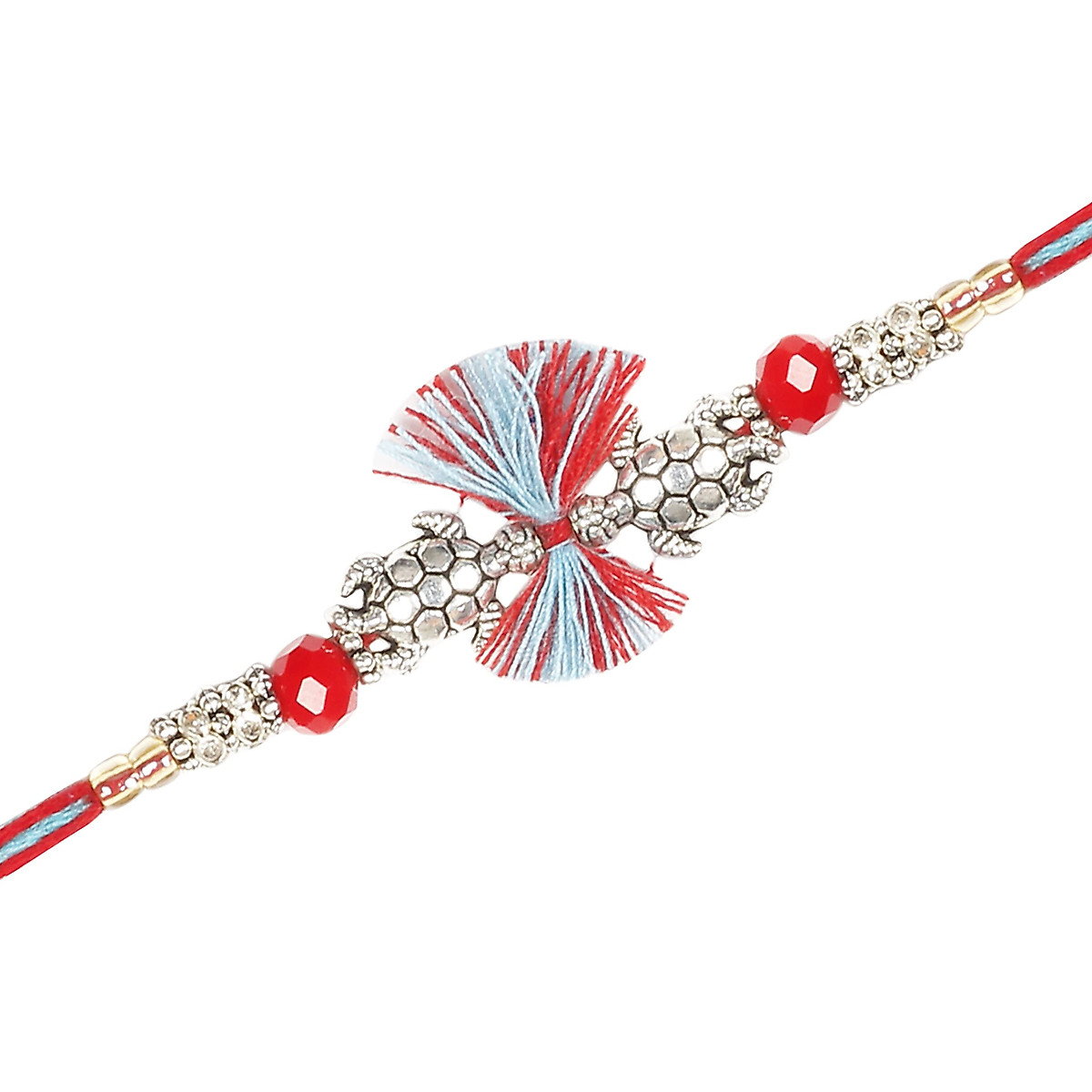 Ruci Store Fancy Silver Turtle Rakhi for Brother Raksha Bandhan Casting Metal Rakhi Lucky Charm Bracelet
