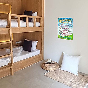 Honey Dew Gifts Daily Morning Routine Reward Chart for Kids and Autism - Tin Learning Calendar for Kids, Teaching Tool