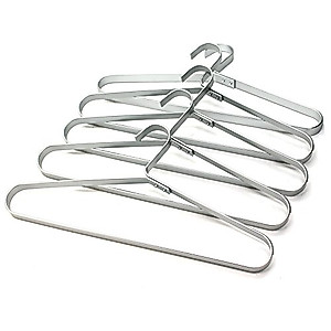 Koobay 6Pack 16.5" Silver King Size Aluminum Laundry Hangers Clothes Storage Coat Suit Hangers with Anti-Slip Strips