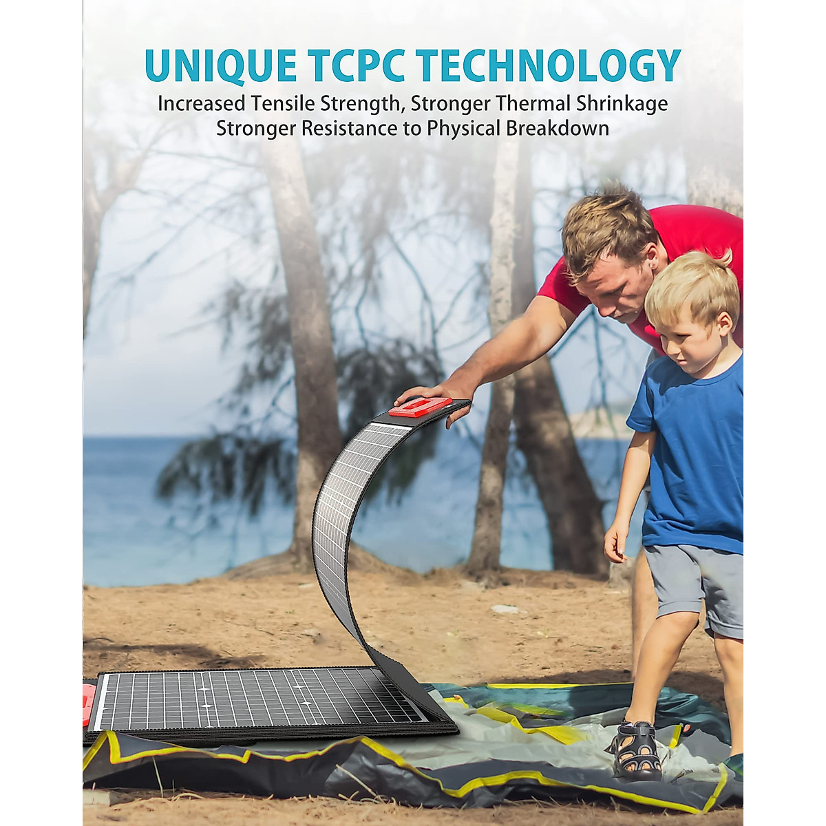 ELECAENTA 200W Portable Solar Panel, Ultra-Light/Only 11lbs, Flexible & Foldable Monocrystalline ETFE Solar Charger with Kickstand, IP54 Waterproof for Outdoors RV Camping Off Grid Adventures