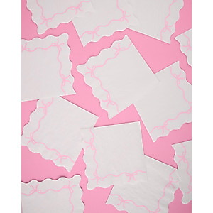 xo, Fetti Bow Pink Napkins - 3-ply, 25 pcs | Bachelorette Decorations, Bow Theme Birthday Party, Bridal Engagement Decor, Coquette Cute Supplies, Girl Baby Shower Tableware, Tea Bday Ribbon Decor