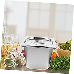 ULTECHNOVO 2pcs Hotel Pan Table Tray Deep Steam Pan Stainless Steel Chafers Stainless Steel Saucepan Table Trays for Eating Food Heater Buffet Dishes Container Buffet Simple Tray Canteen Tray