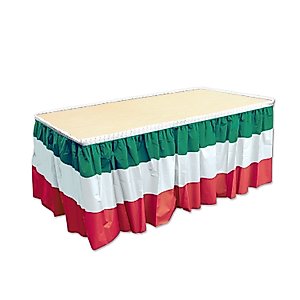 Beistle Red, White & Green Table Skirting