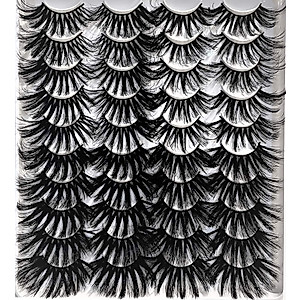 3D Mink lashes Fluffy,25mm Fake Eyelashes Natural Look 4 Styles.Long Dramatic Wispy Eyelashes Bulk,6D High Volume Soft Reusable Luxurious False Eyelashes Kit