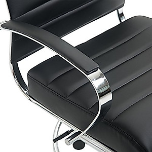 EdgeMod Tremaine Drafting Chair in Vegan Leather, Black