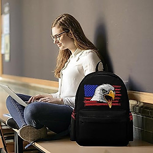 American Eagle USA Flag Travel Backpack Lightweight 16.5 Inch Computer Laptop Bag Casual Daypack for Men Women