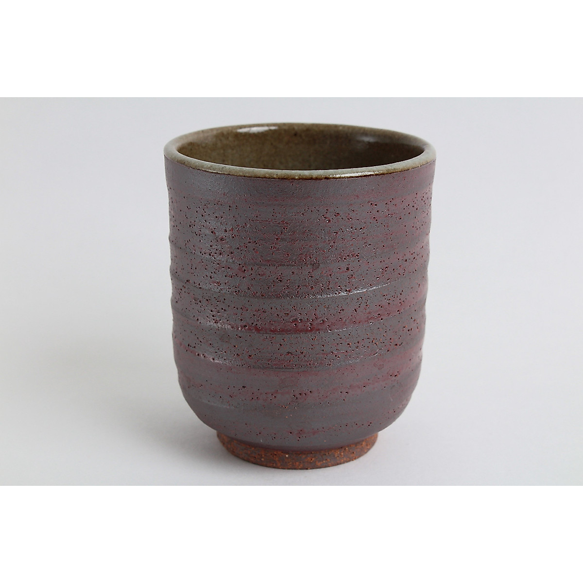 Mino ware Japanese Pottery Yunomi Chawan Tea Cup Matte Wine Red Akagusuri made in Japan (Japan Import) KSY001