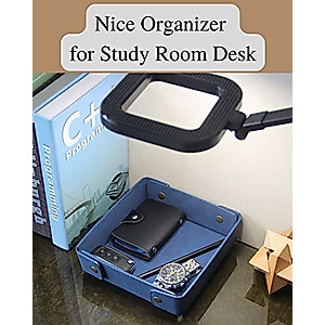 CASIRENA Faux Leather Valet Tray Organizer for Men - Catch-All Tray for Entryway Table Key, Wallet, Watch, Coin Change, Phone, Dresser EDC Dump Jewelry, Bedside Nightstand Desk-top Catchall Tray